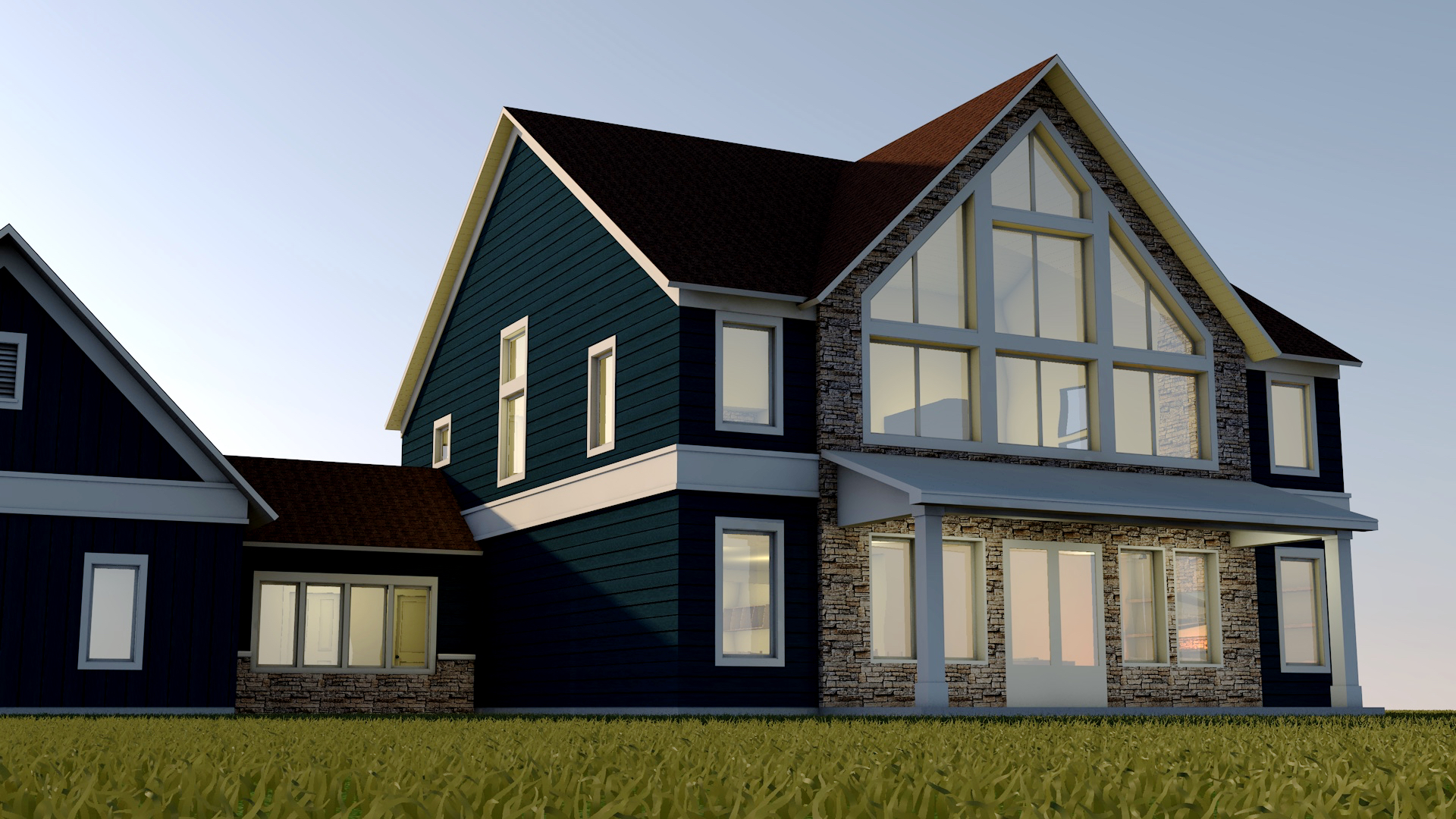 Impressive Glazed Gable Lakehouse - Roberth Jordan