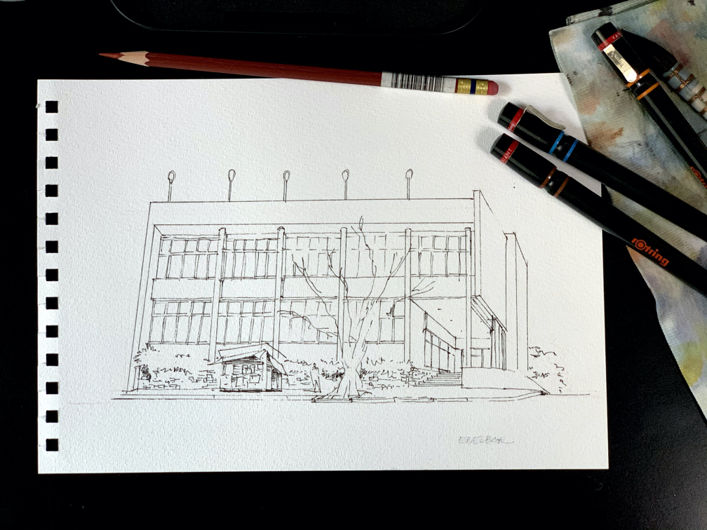 Drawing the best modernist buildings - Roberth Jordan - UrbanSketcher